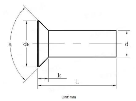 rivetto svasato testa piatta rivetto solido - Haiyanbolt.com